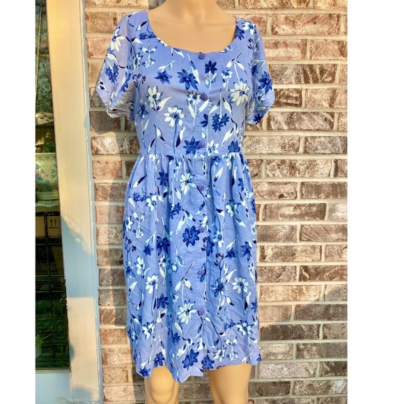 Jennifer Moore | Dresses | Blue Floral Babydoll Summer Dress | Poshmark